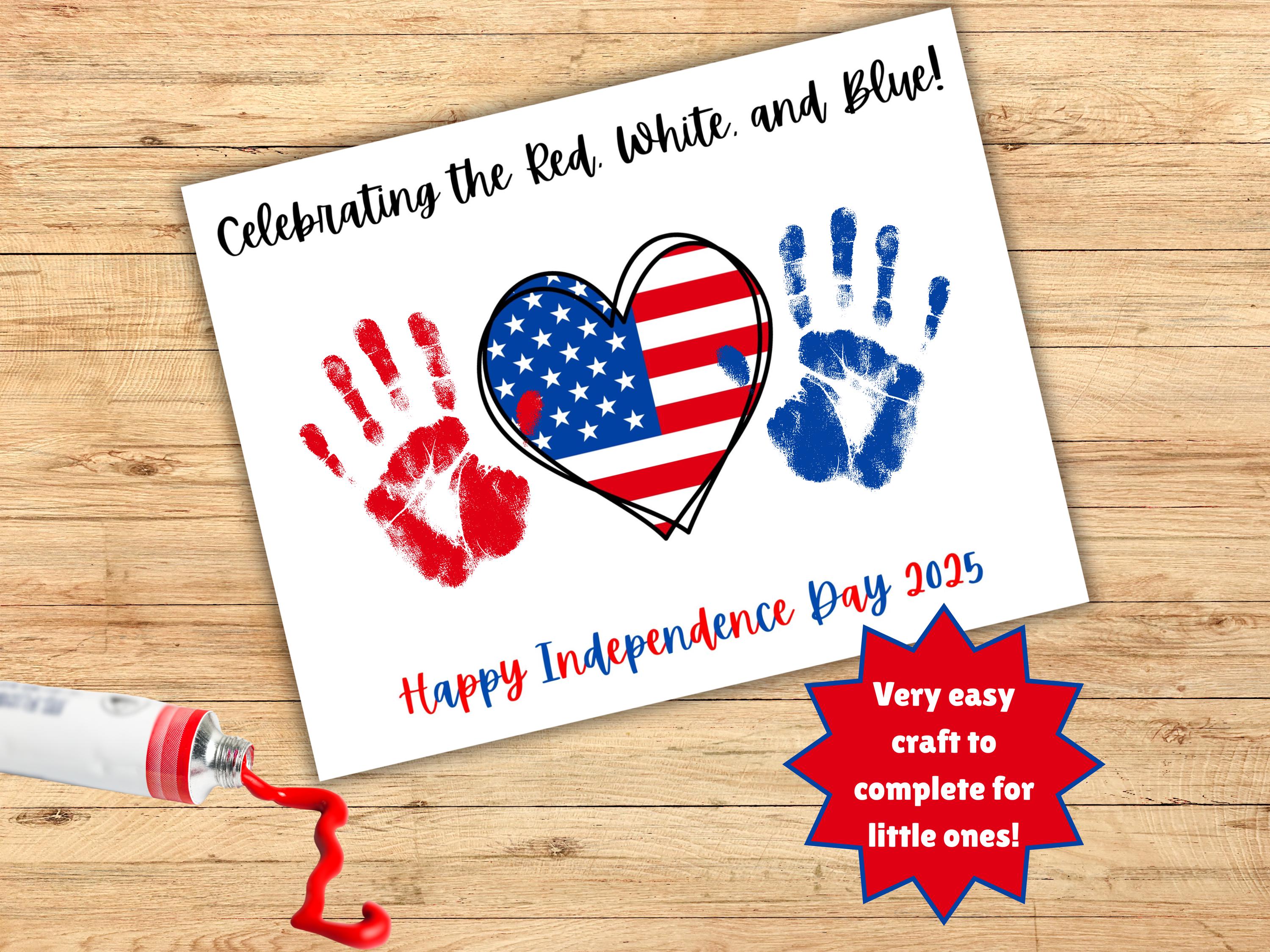 Printable 4th of July Handprint Craft, Independence Day Handprint Craft ...