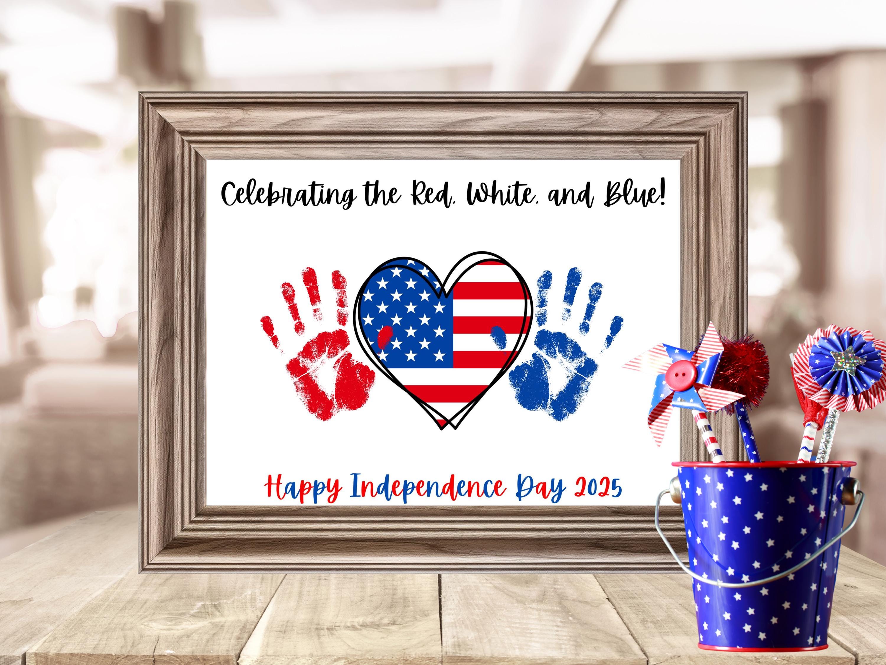 Printable 4th of July Handprint Craft, Independence Day Handprint Craft ...