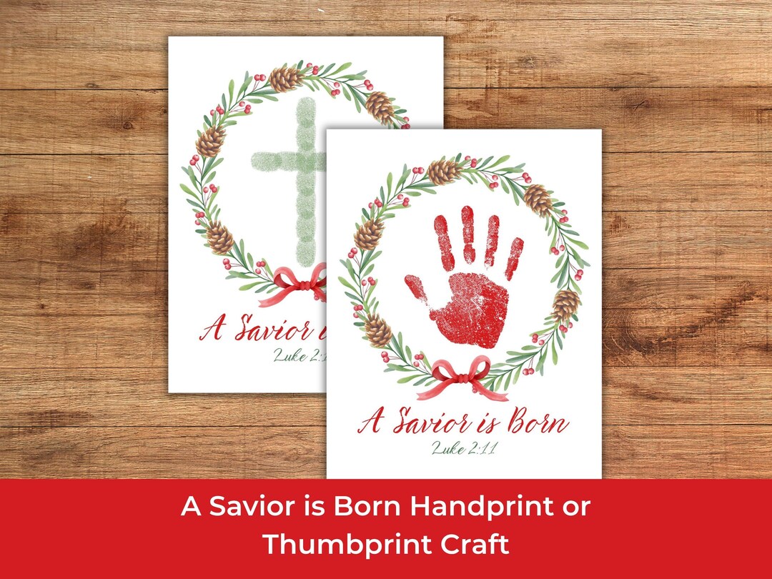 Christmas Handprint Art Printable, Christian Christmas Craft, Religious ...