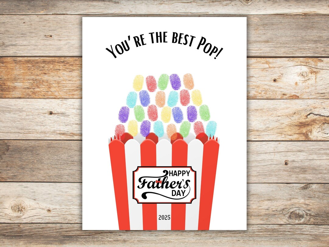 Father's Day Thumbprint Craft Printable, Father's Day Handprint Craft ...