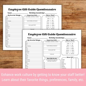 Work Birthday Questionnaire Printable, Favorite Things Survey Team ...