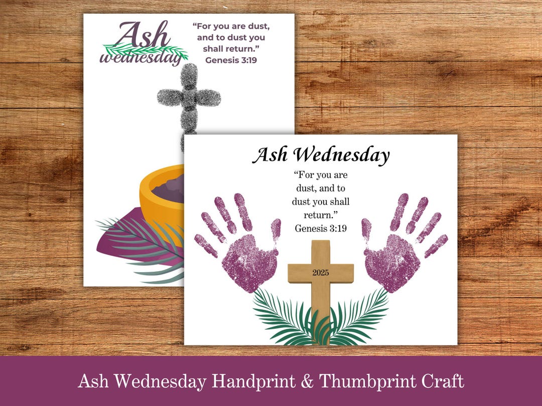 Ash Wednesday Handprint Craft Printable, Ash Wednesday Thumbprint Craft ...