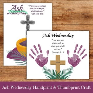 Ash Wednesday Handprint Craft Printable, Ash Wednesday Thumbprint Craft ...