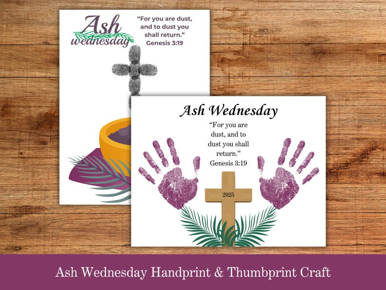 Ash Wednesday Handprint Craft Printable, Ash Wednesday Thumbprint Craft ...