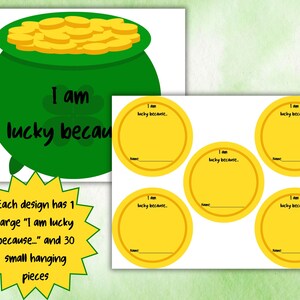 St. Patrick's Day Craft Printable, Hanging I Am Lucky Craft for St ...