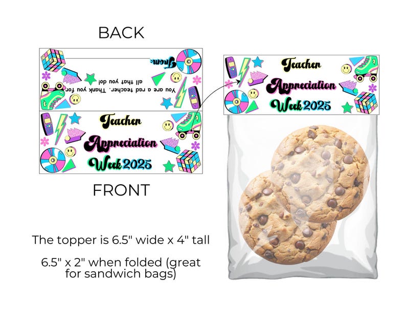 90s Theme Teacher Appreciation Week Treat Bag Topper Printable, Digital ...