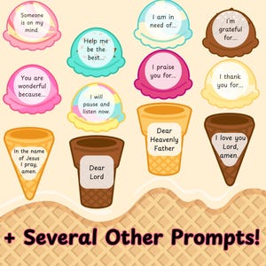 Ice Cream Kids Prayer Activity Printable, Bible Based Prayer Prompts ...
