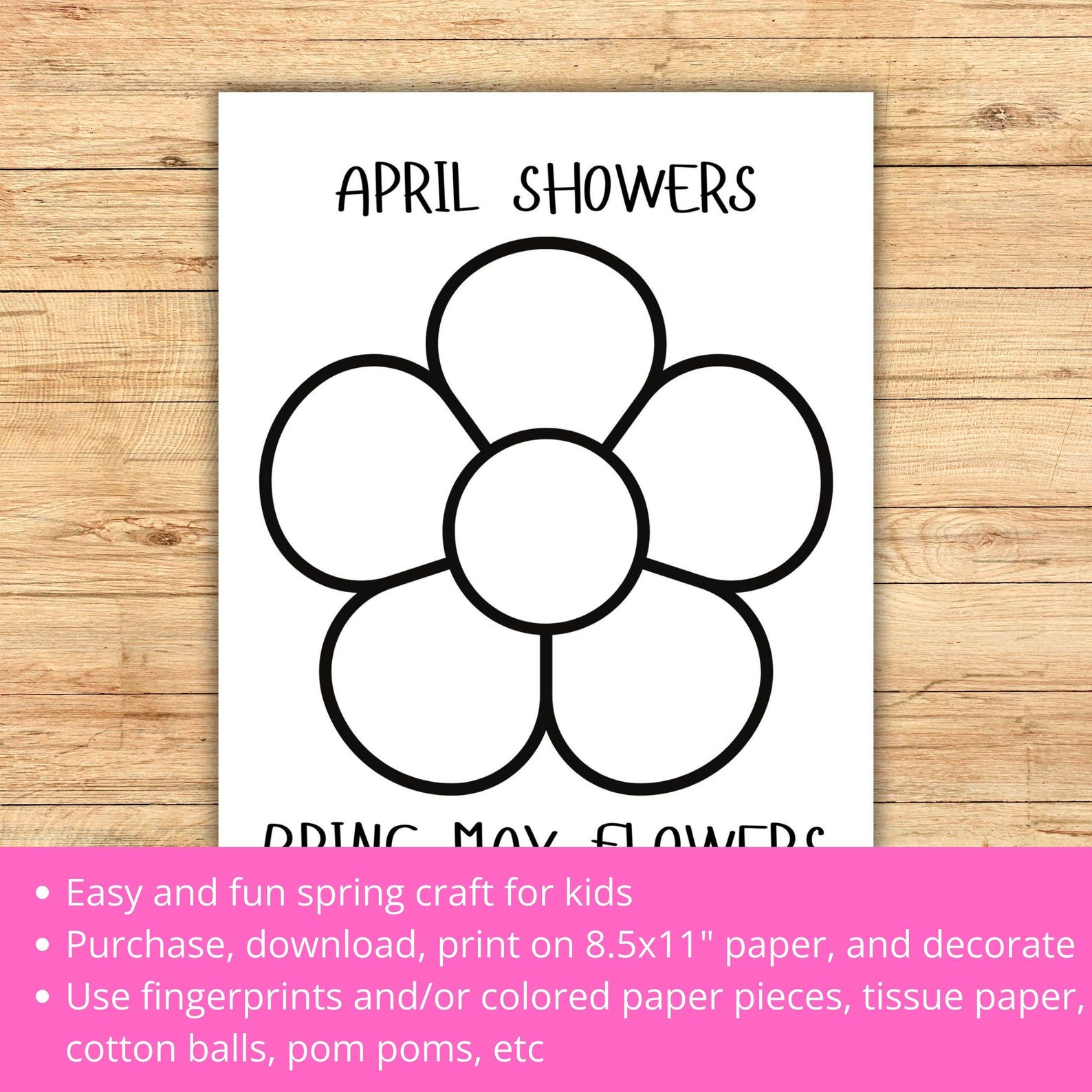 April Showers Bring May Flowers, Spring Craft for Kids, Handprint Art ...