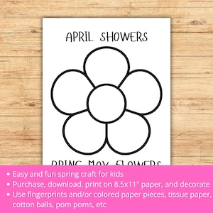 April Showers Bring May Flowers, Spring Craft for Kids, Handprint Art ...