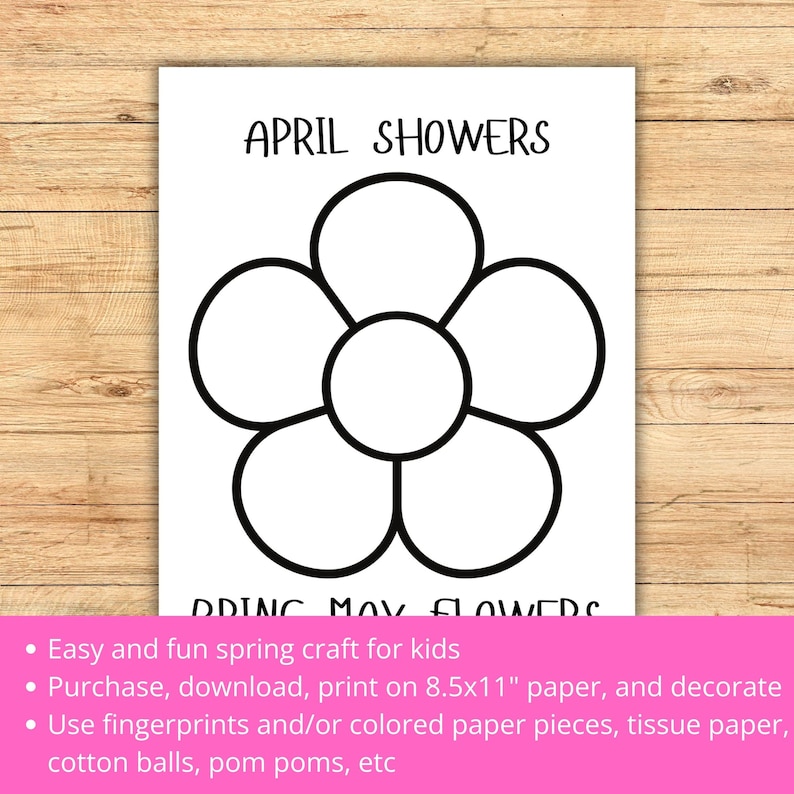 April Showers Bring May Flowers, Spring Craft for Kids, Handprint Art ...