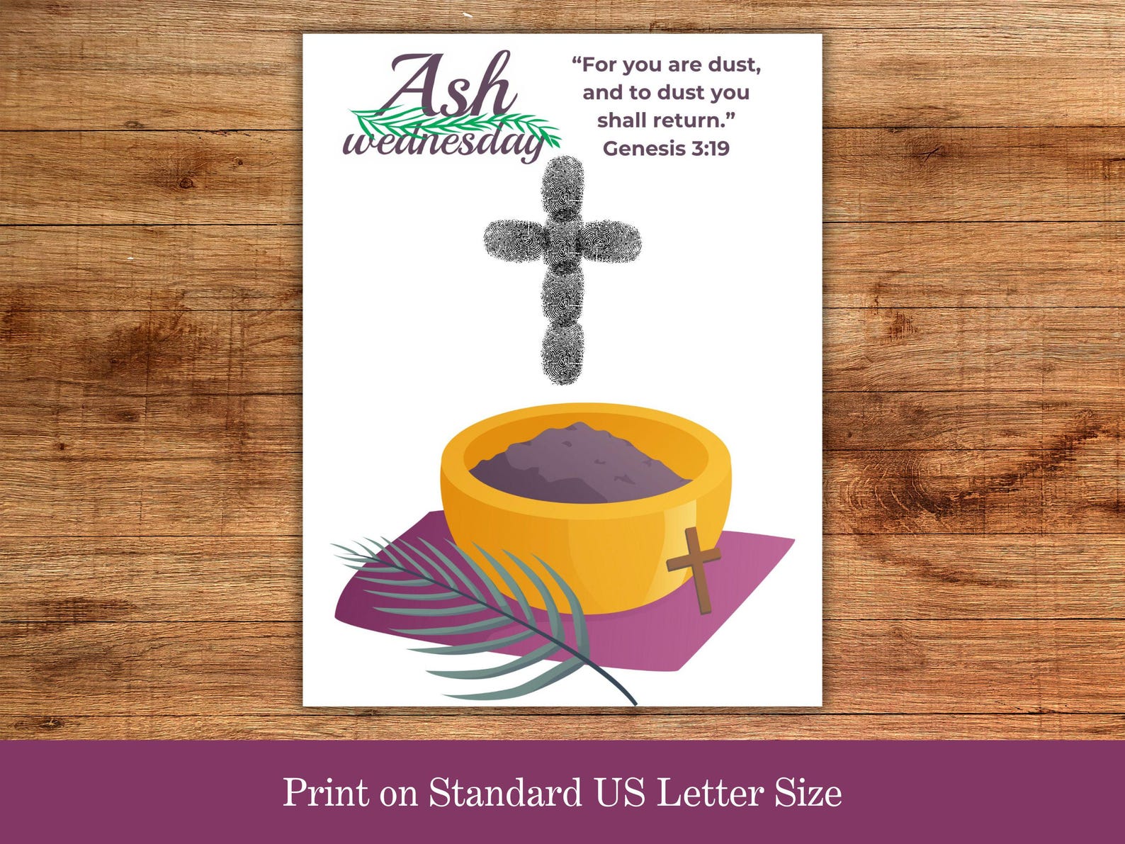 Ash Wednesday Handprint Craft Printable, Ash Wednesday Thumbprint Craft ...