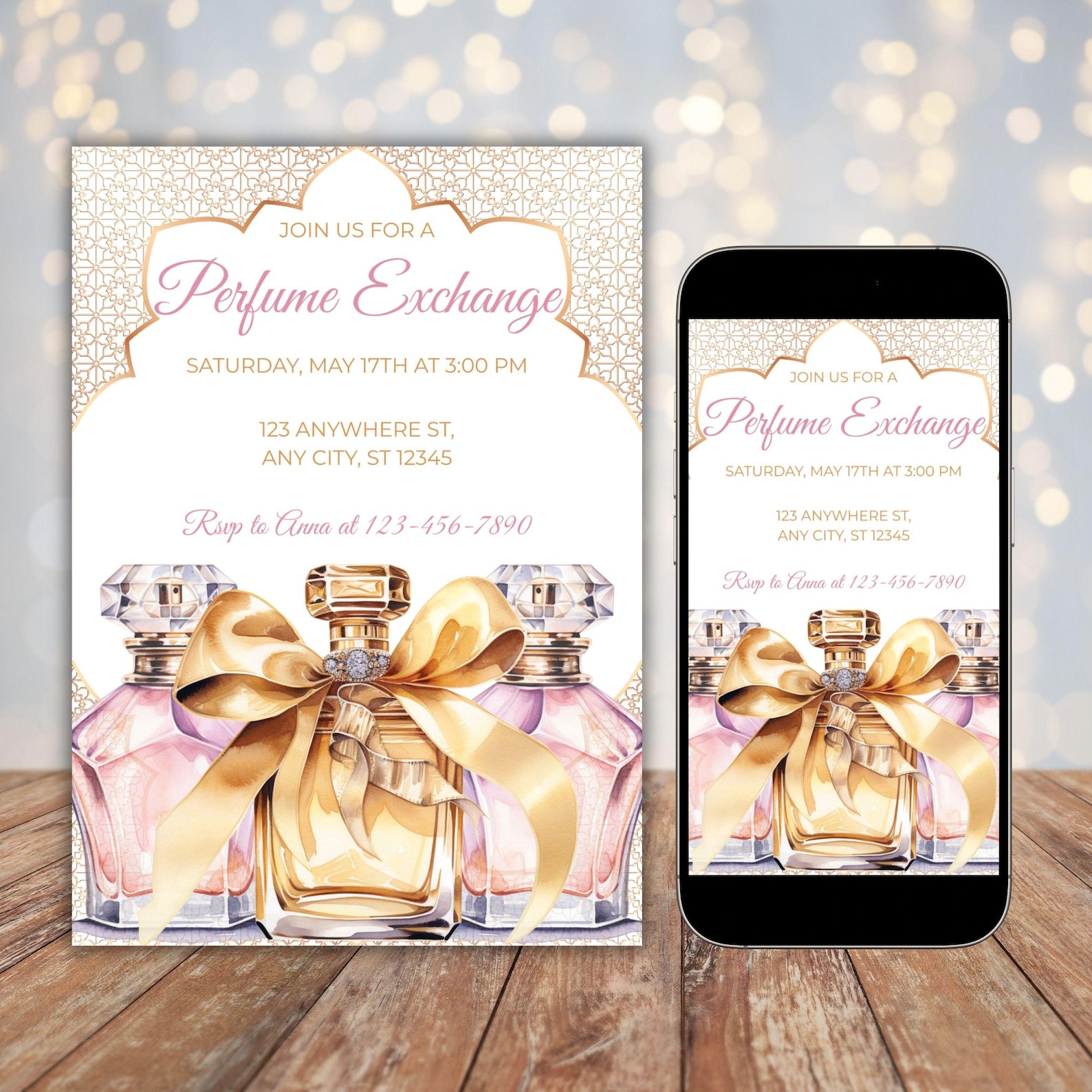 Editable Perfume Exchange Invitation Templates, Printable and Digital ...