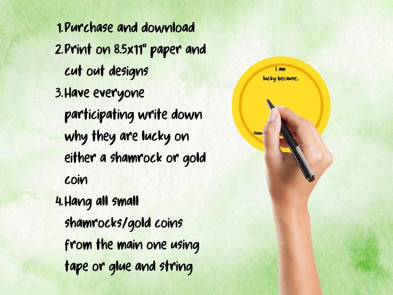 St. Patrick's Day Craft Printable, Hanging I Am Lucky Craft for St ...