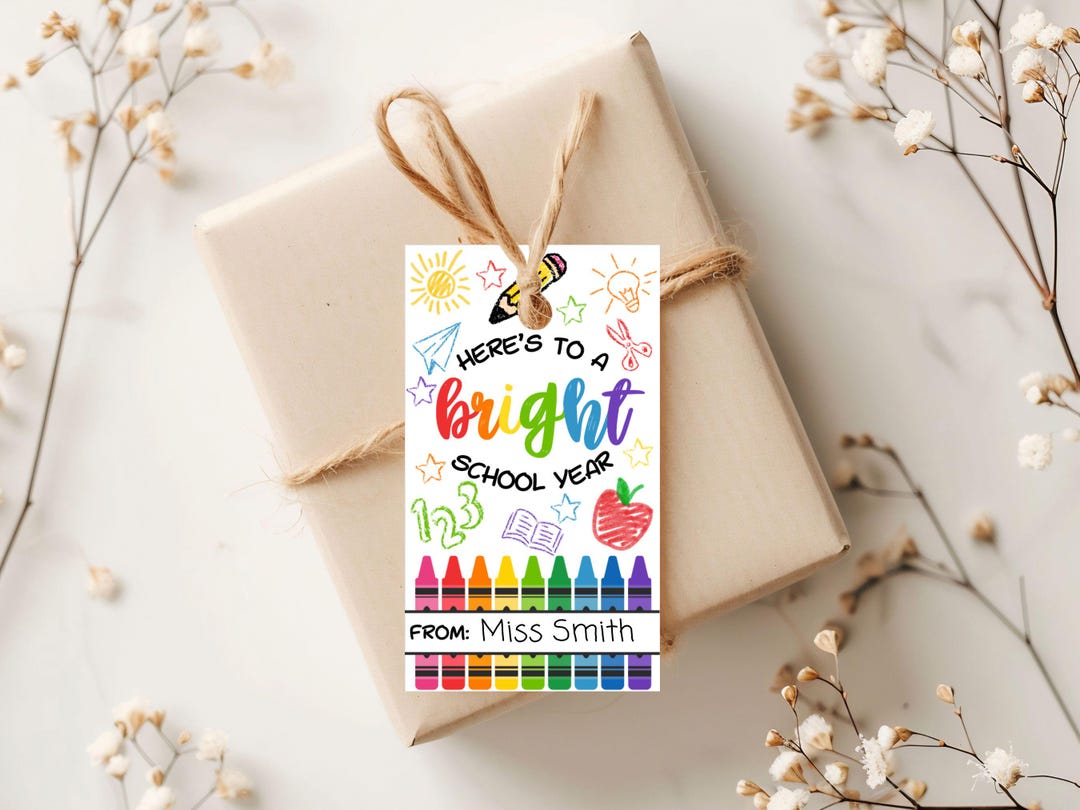 Back to School Gift Tags Printable, From Teacher to Student, Printable ...