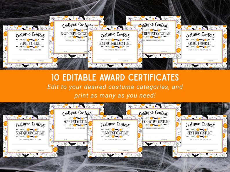 Editable Costume Contest Kit Printable – Halloween Party Game ...