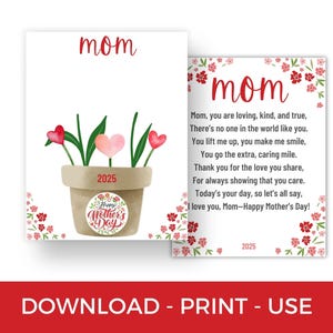 Mother's Day Handprint Craft and Poem Printable, 2025 Mother's Day ...
