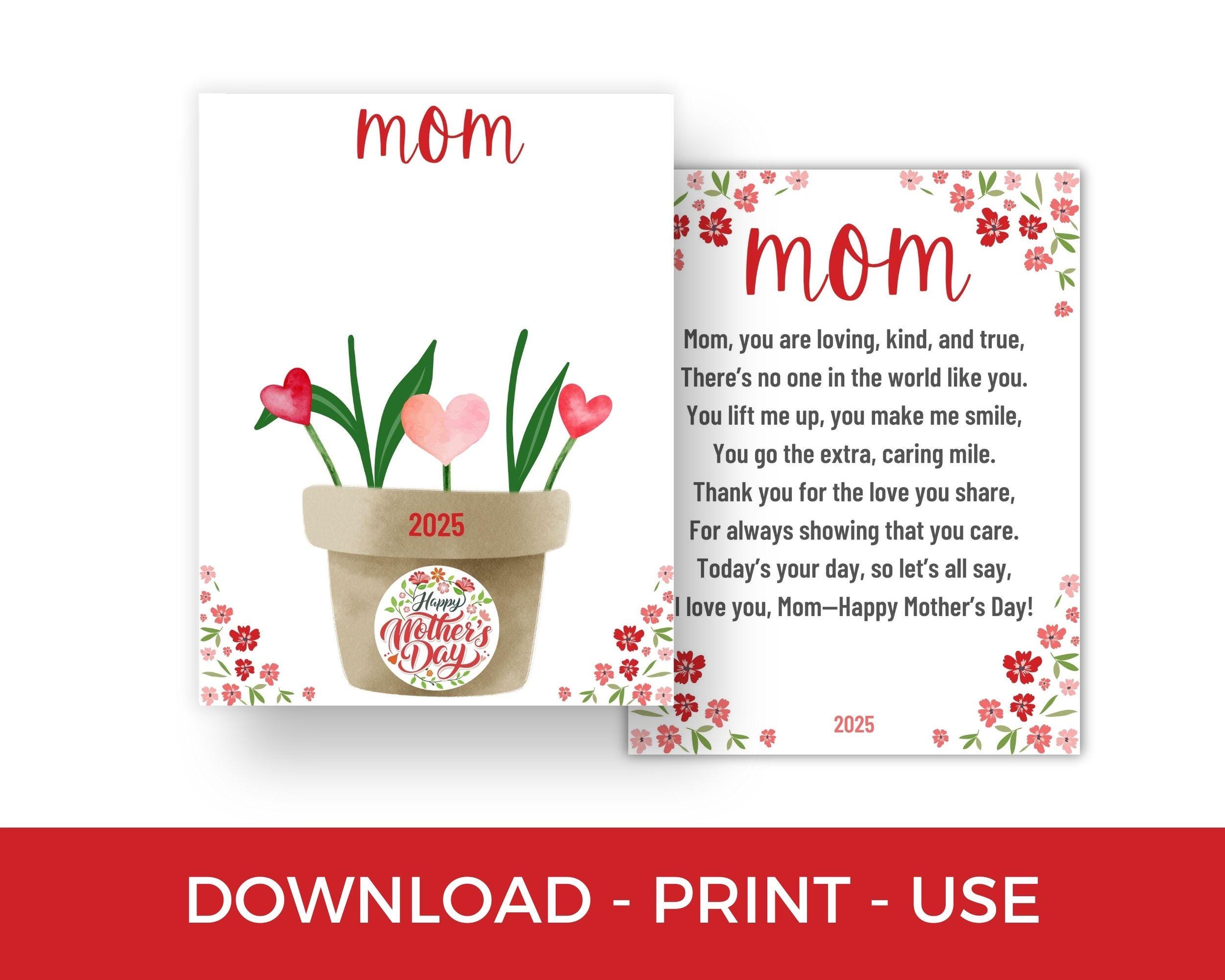 Mother's Day Handprint Craft and Poem Printable, 2025 Mother's Day ...