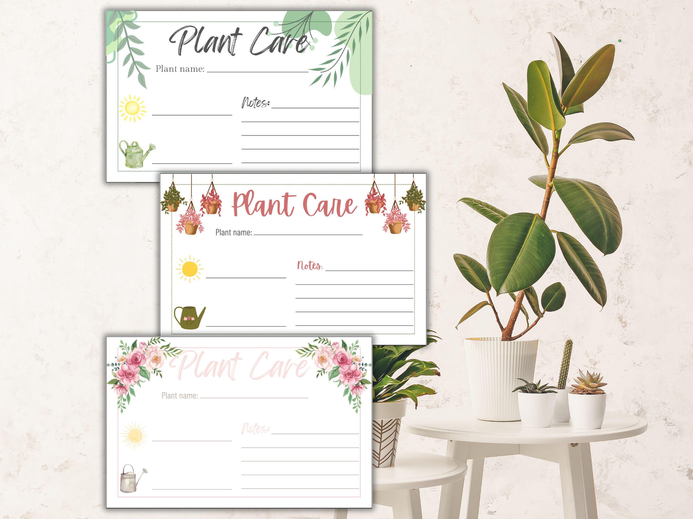 Plant Care Cards, Printable Household Plant Care Cards, Plant Care Tags ...