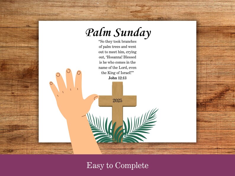 Palm Sunday Handprint Craft Printable, Palm Sunday Thumbprint Craft ...