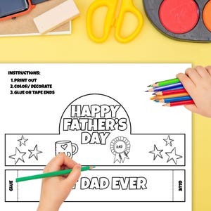Printable Father's Day Paper Crown, Father's Day Gift, Best Dad Ever ...