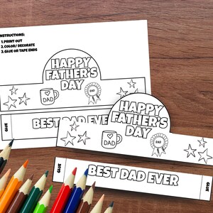 Printable Father's Day Paper Crown, Father's Day Gift, Best Dad Ever ...