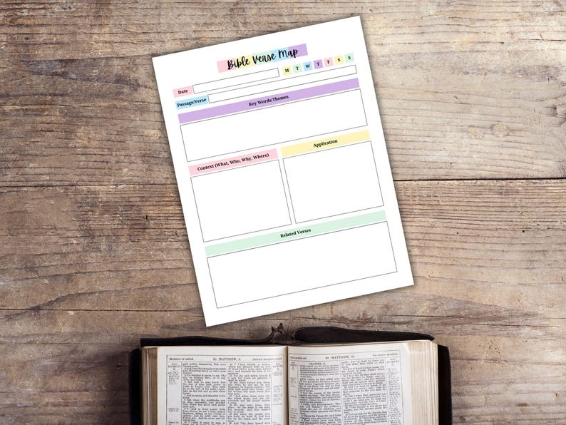 Bible Verse Mapping Journal, Bible Verse Map, Verse Mapping Template ...