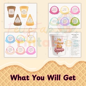 Ice Cream Kids Prayer Activity Printable, Bible Based Prayer Prompts ...