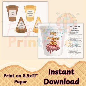 Ice Cream Kids Prayer Activity Printable, Bible Based Prayer Prompts ...