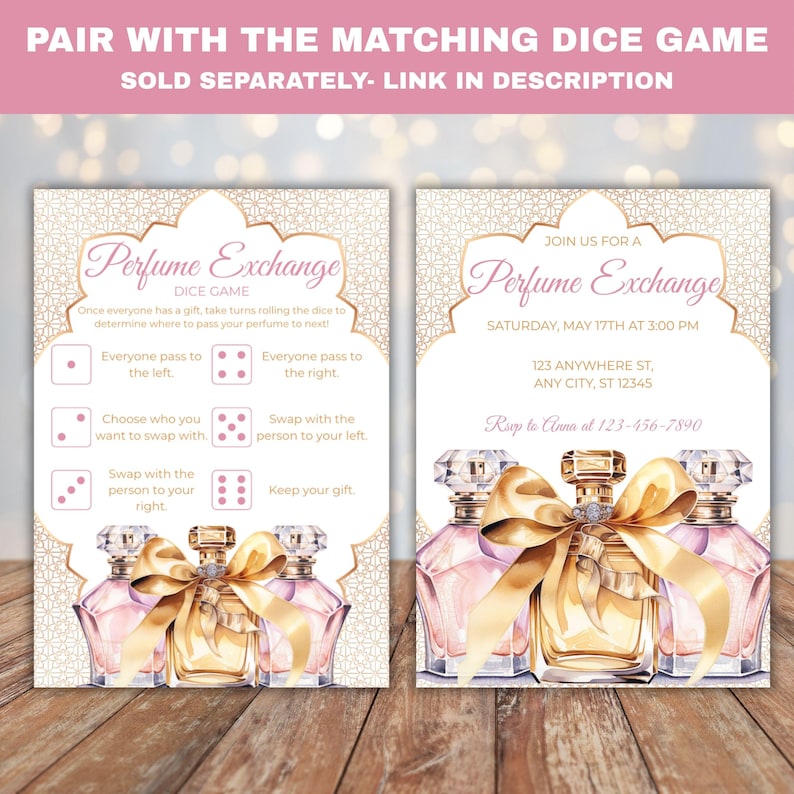 Editable Perfume Exchange Invitation Templates, Printable and Digital ...
