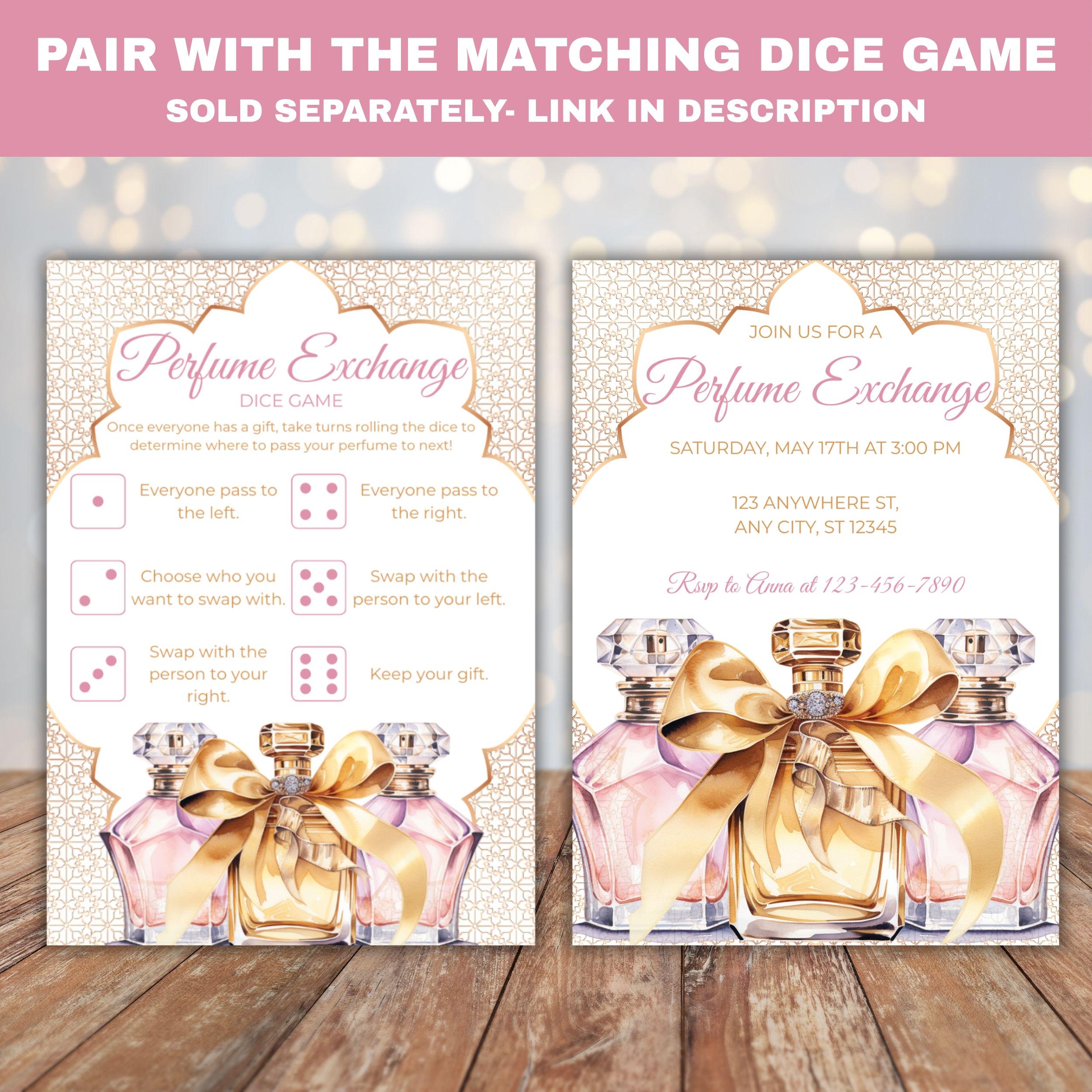 Editable Perfume Exchange Invitation Templates, Printable and Digital ...