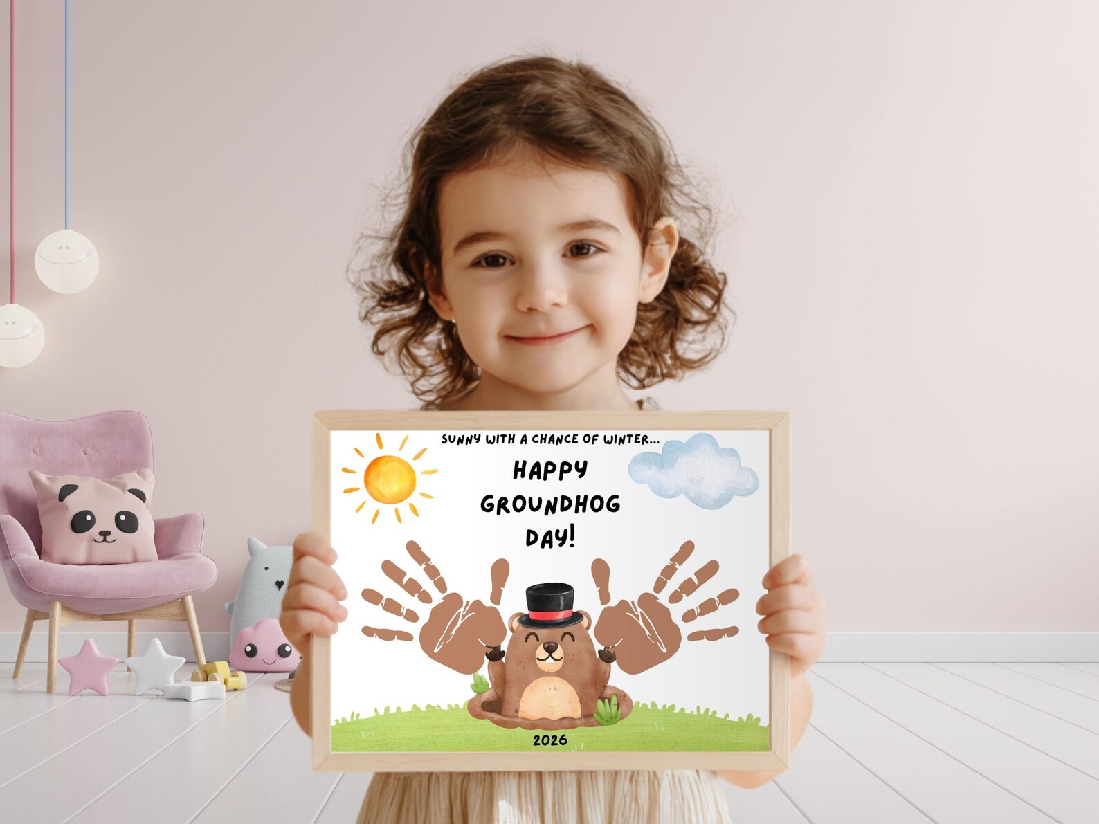 Groundhog Day Handprint Craft, Printable Handprint Craft, Groundhog Day ...