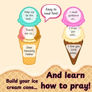 Ice Cream Kids Prayer Activity Printable, Bible Based Prayer Prompts ...
