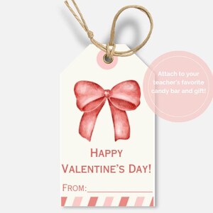 Valentine's Day Gift Tags for Teacher or Friend Gifts, Goodie Bags ...
