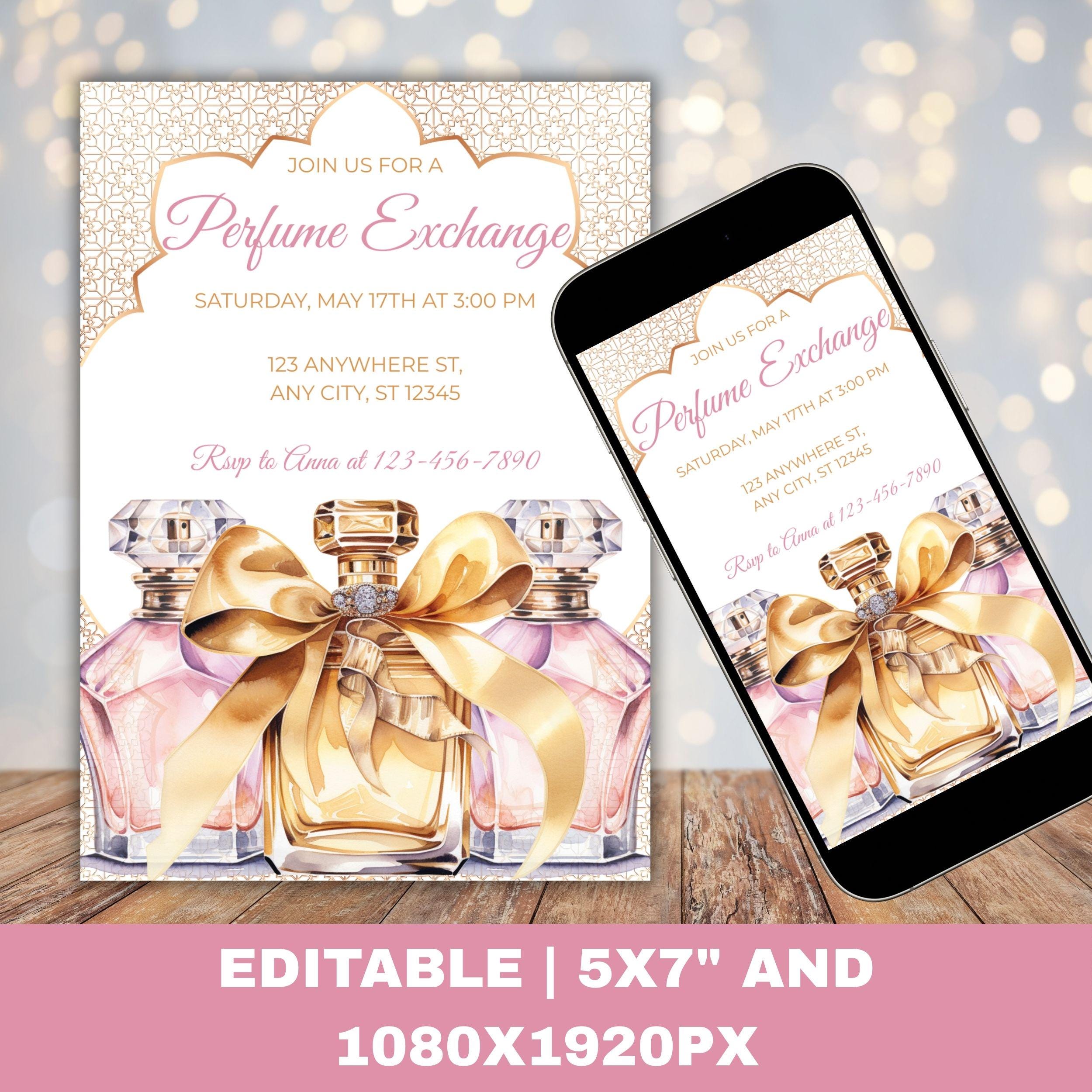 Editable Perfume Exchange Invitation Templates, Printable and Digital ...