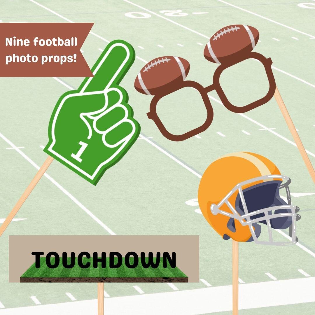 Printable Football Photo Props, Football Party Supplies, Party Supplies ...