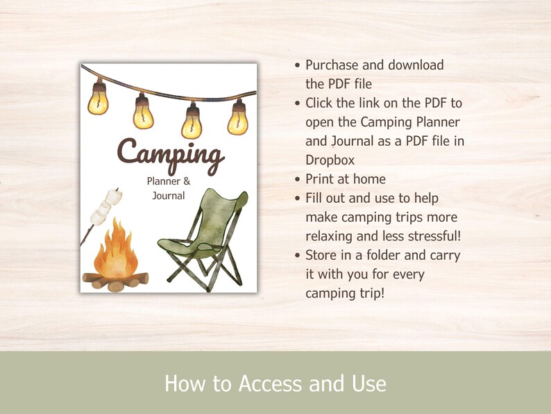 Printable Camping Planner & Journal, Camping Trip Planner, Camping ...