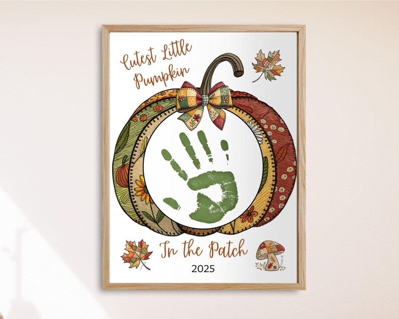 Pumpkin Handprint Craft Printable, Cutest Pumpkin in the Patch, Fall ...