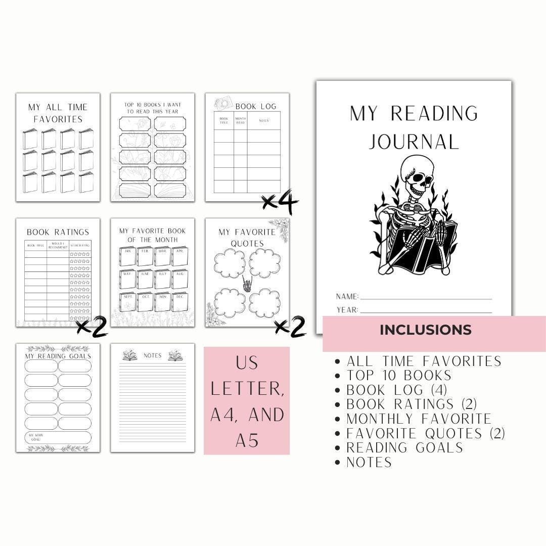 Reading Journal, Yearly Reading Log, Printable Reading Journal, My Book ...