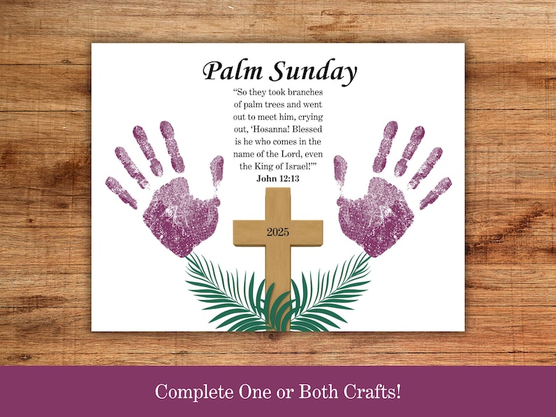 Palm Sunday Handprint Craft Printable, Palm Sunday Thumbprint Craft ...