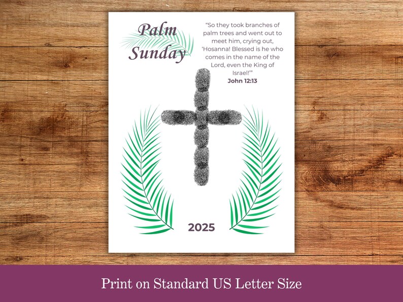 Palm Sunday Handprint Craft Printable, Palm Sunday Thumbprint Craft ...