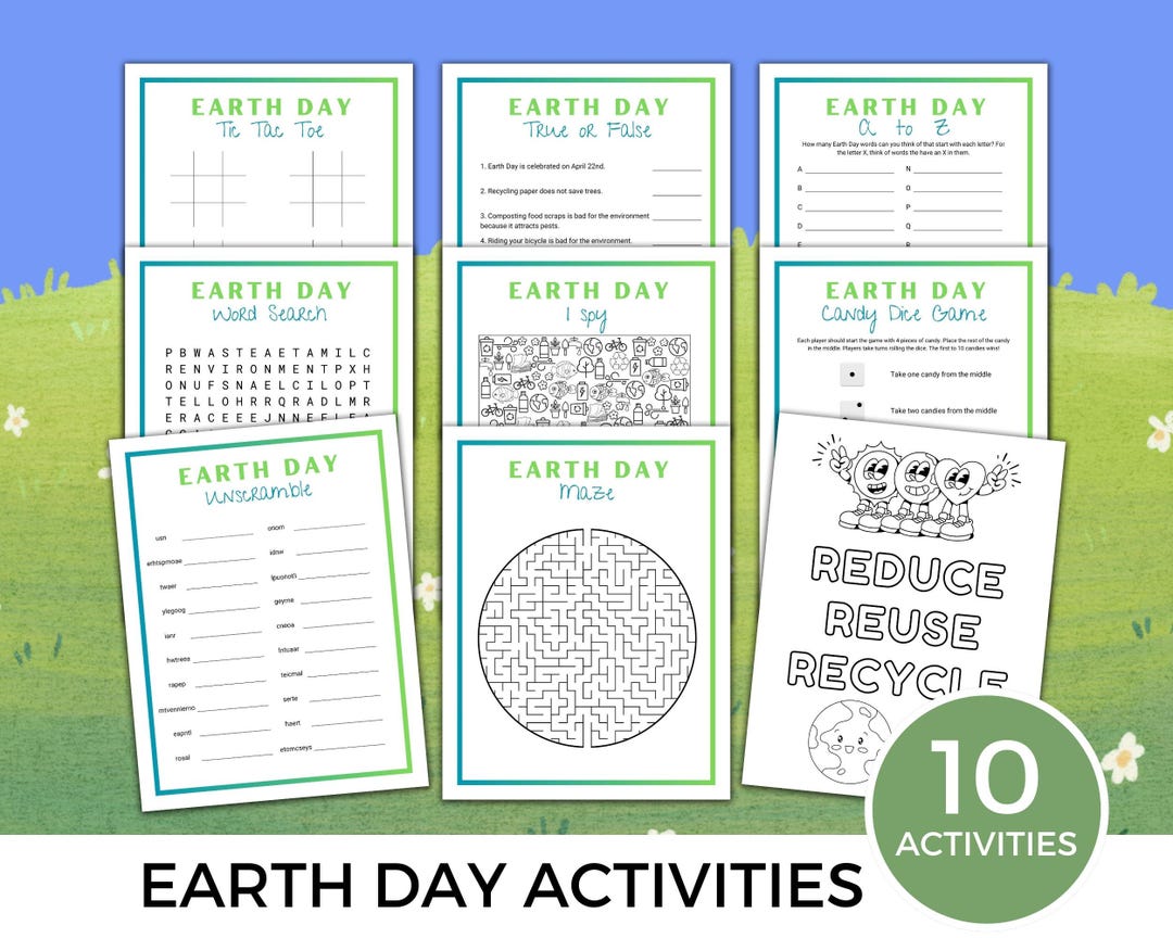 Earth Day Activity Bundle, Earth Day Riddles, Earth Day Word Search ...