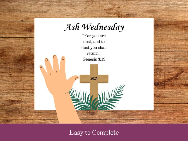 Ash Wednesday Handprint Craft Printable, Ash Wednesday Thumbprint Craft ...