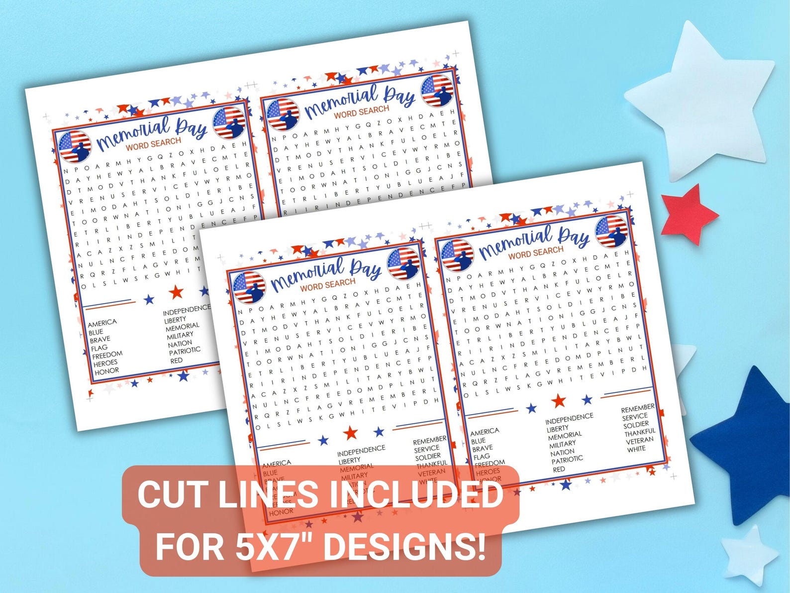 Memorial Day Word Search Printable, Memorial Day Kids Activity ...