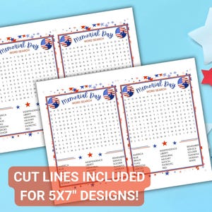 Memorial Day Word Search Printable, Memorial Day Kids Activity ...