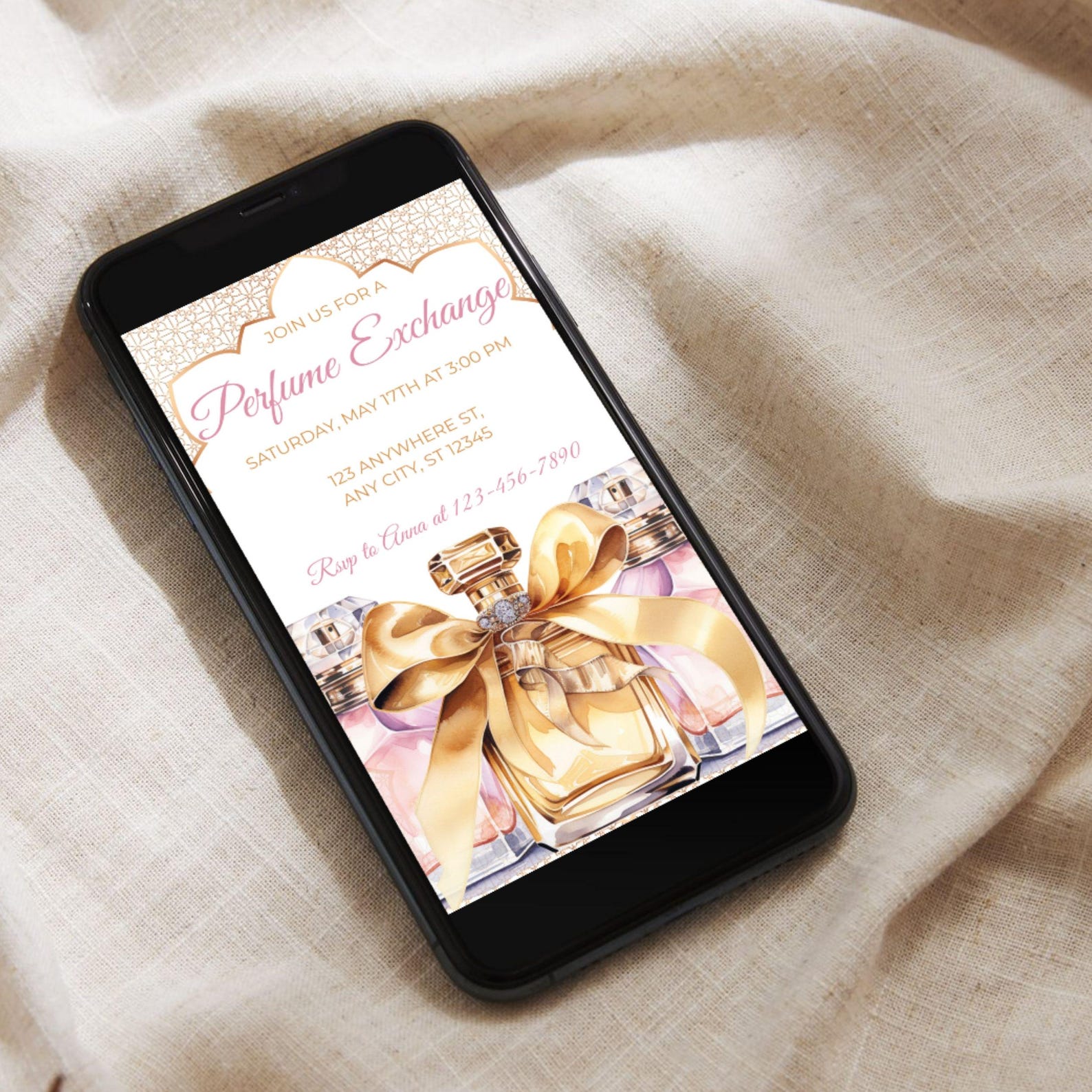 Editable Perfume Exchange Invitation Templates, Printable and Digital ...