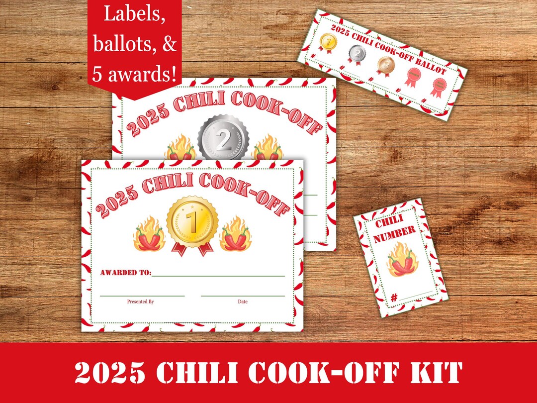 2025 Chili Cook-off Kit Printable, Chili Cook off Labels, Ballots ...
