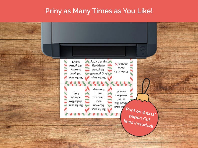 Santa Says Game Printable, Christmas Game, Christmas Party Activity ...