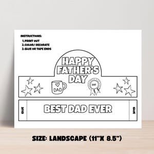 Printable Father's Day Paper Crown, Father's Day Gift, Best Dad Ever ...