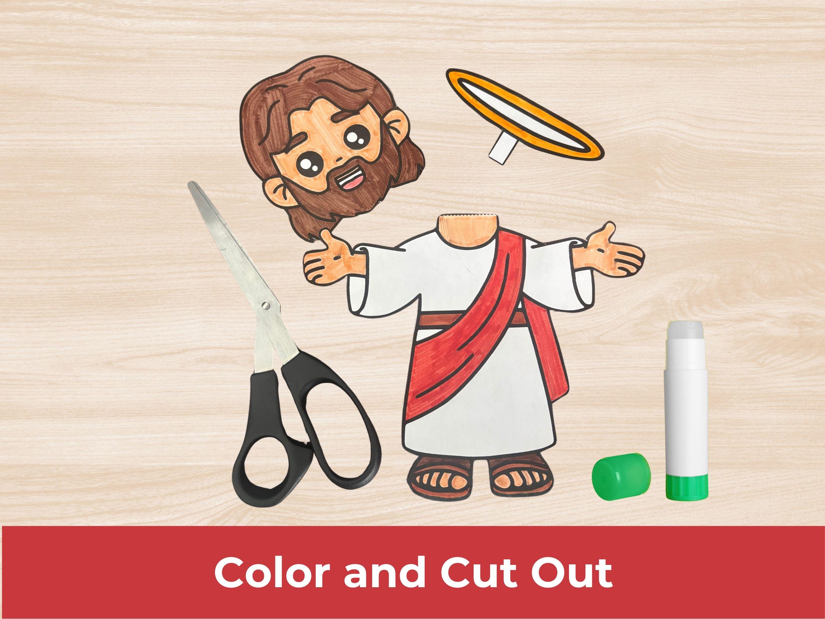 Jesus Paper Bag Puppet, Printable Craft, Paper Bag Puppet Bible Lesson ...