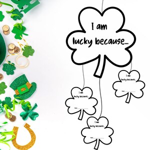 St. Patrick's Day Craft Printable, Hanging I Am Lucky Craft for St ...